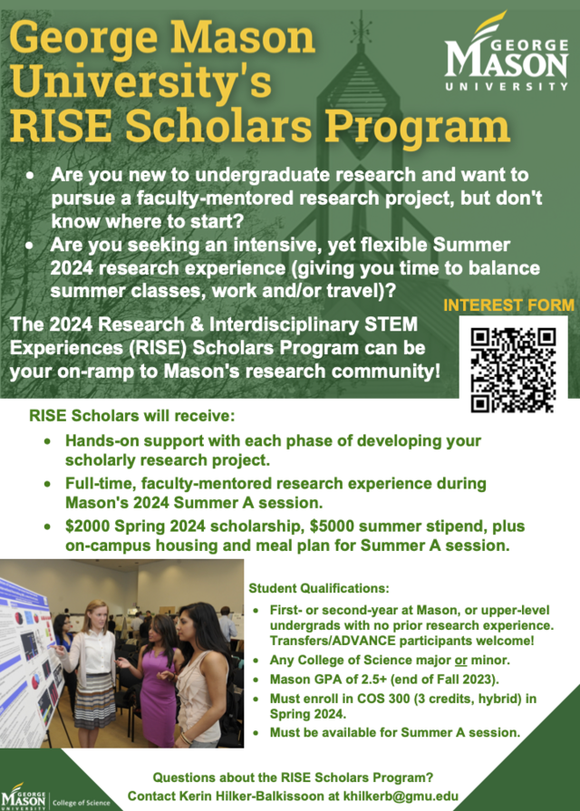 RISE Scholars Program | GMU College of Science RISE Scholars Program | GMU College of Science